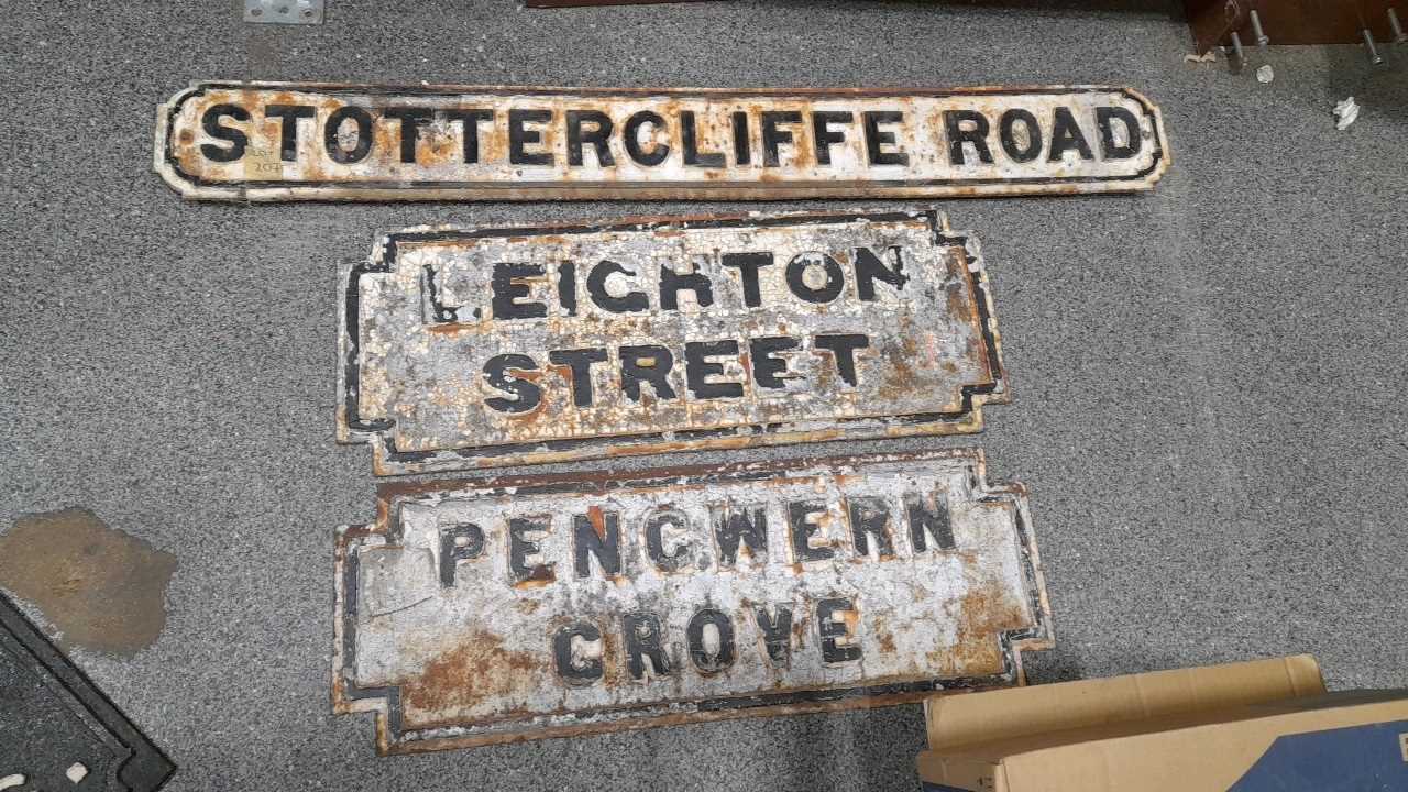Lot 287 - 3 X CAST STREET/ROAD SIGNS