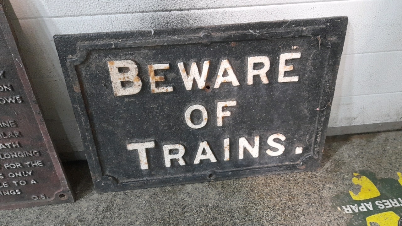 Lot 283 - 2 X CAST TRAIN SIGNS