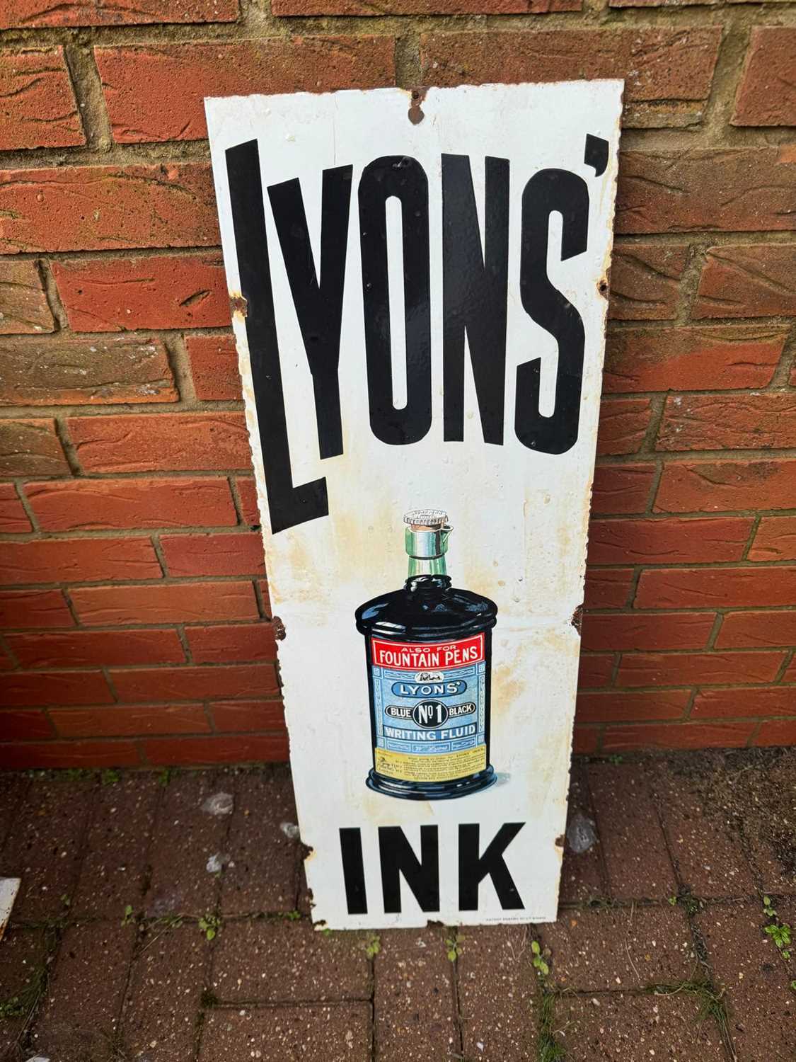 Lot 25 - LYONS INK ENAMEL SIGN