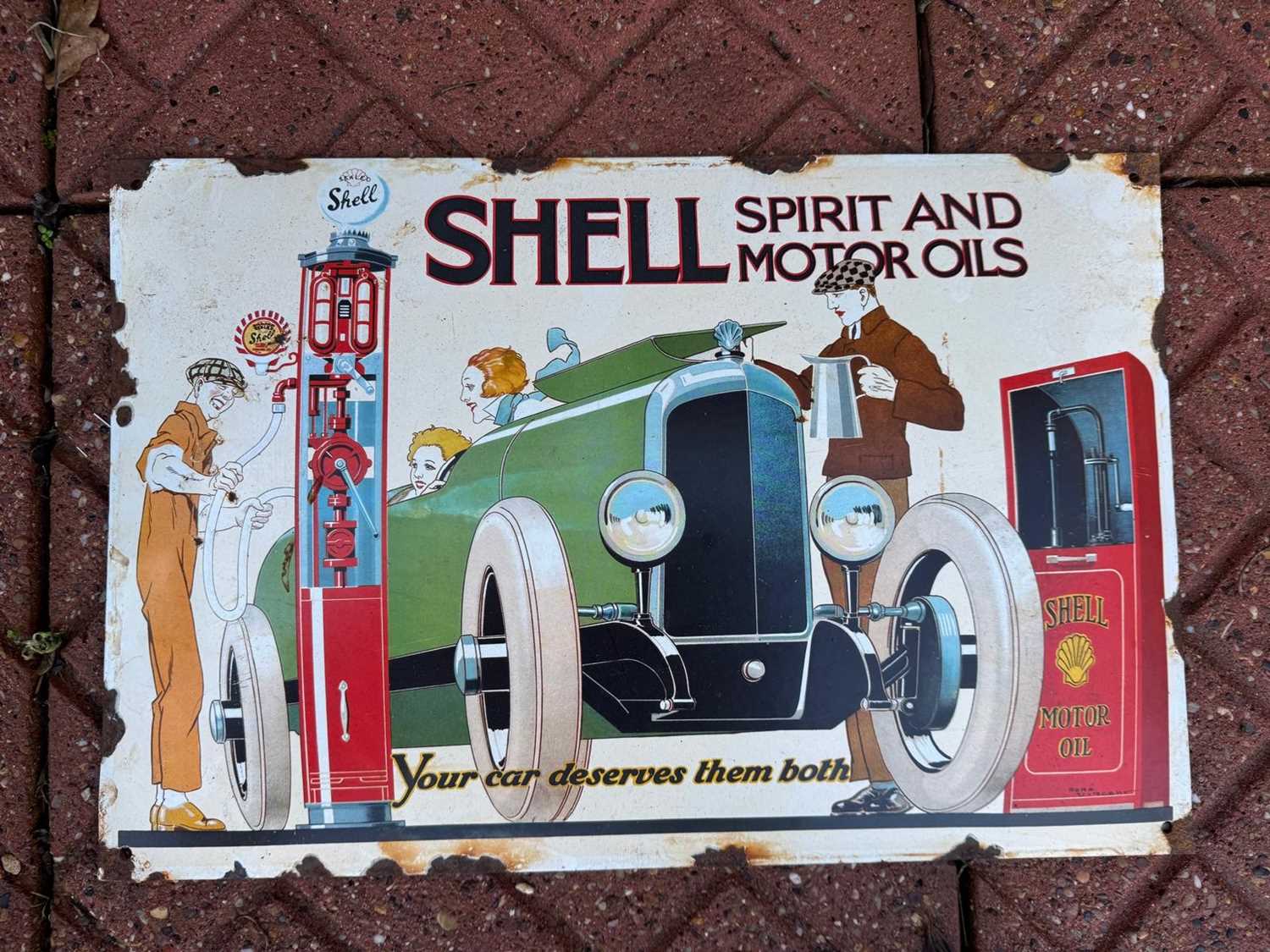 Lot 367 - SHELL SPIRIT AND MOTOR OILS ENAMEL SIGN