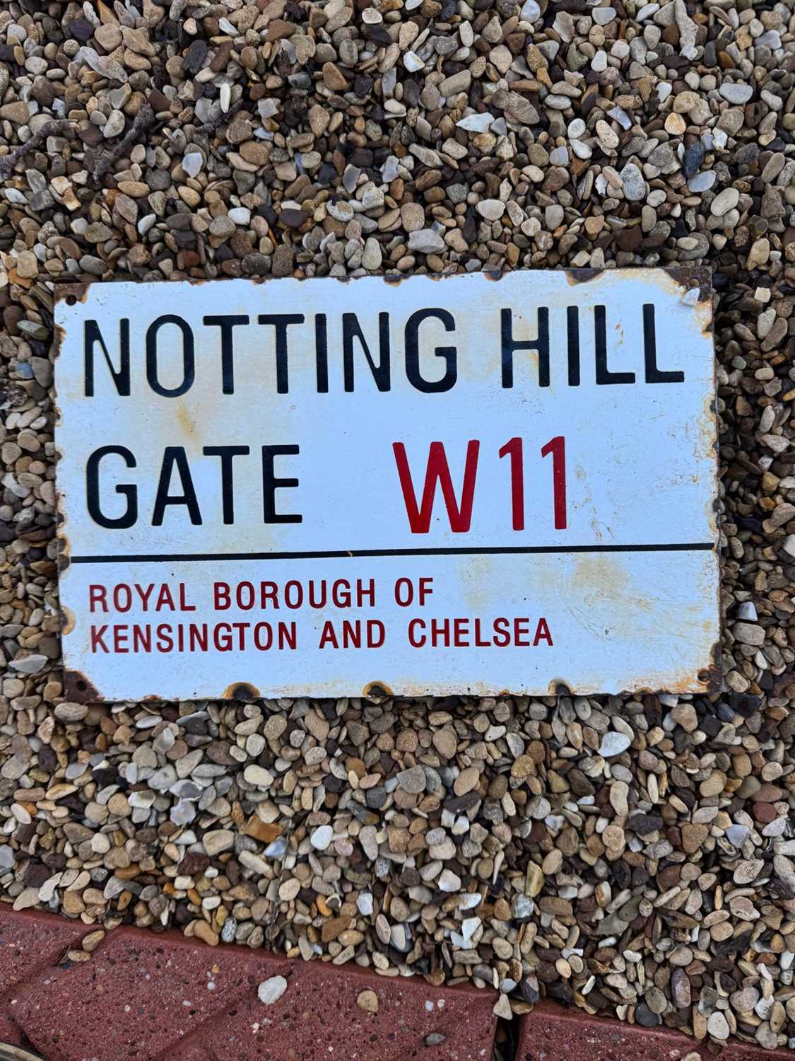 Lot 441 - NOTTING HILL GATE ENAMEL SIGN 14" X 9"