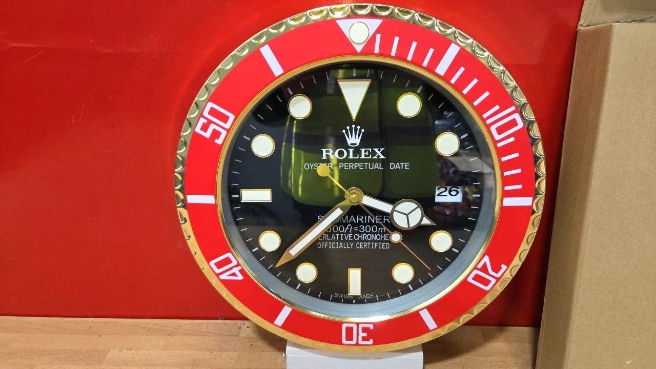Lot 349 - ROLEX WALL CLOCK 13"
