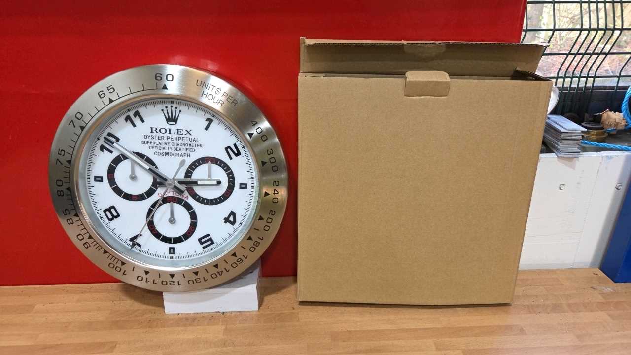Lot 683 - ROLEX STYLE WALL CLOCK 13"