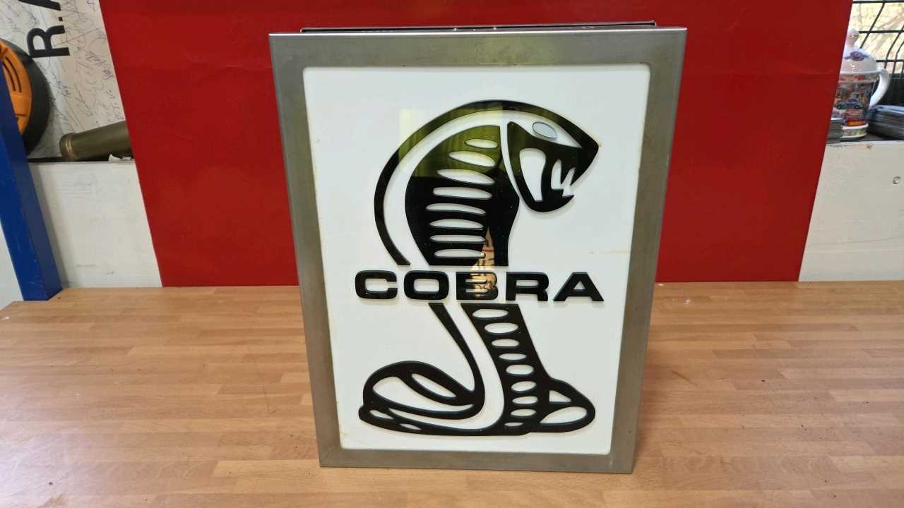 Lot 127 - COBRA LIGHT UP SIGN 16" X 12"