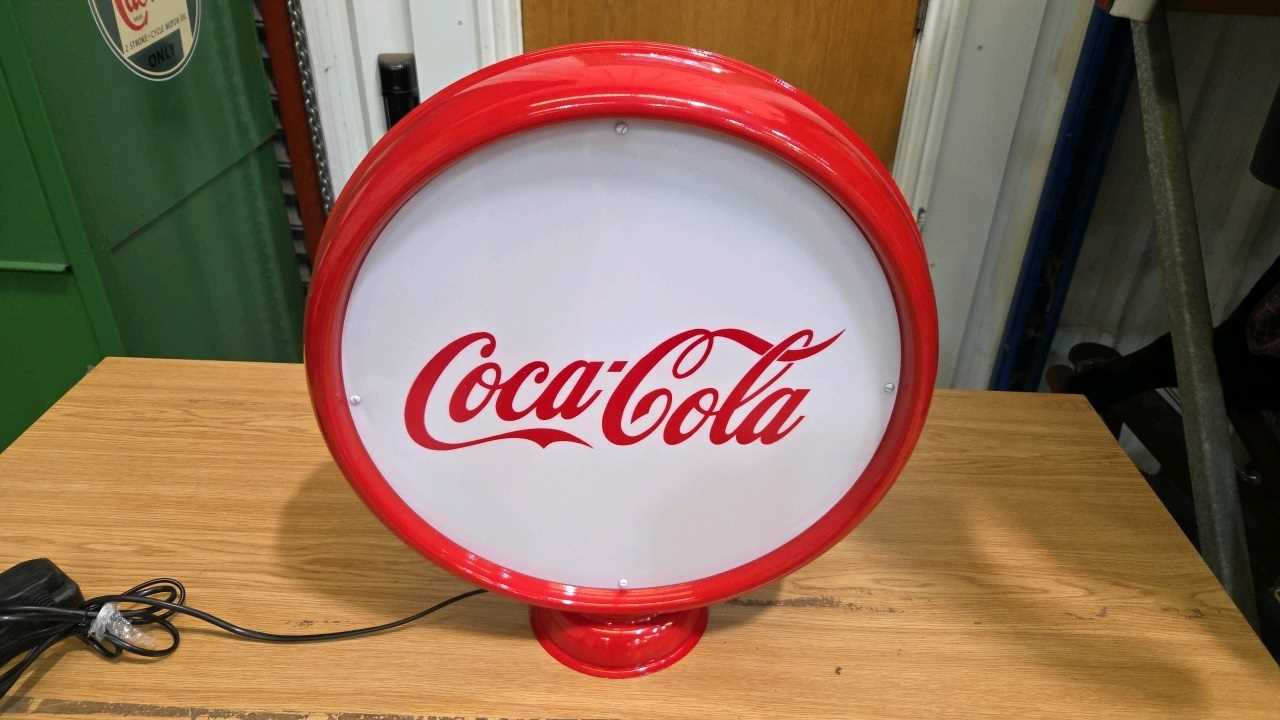 Lot 795 - COCA-COLA DOUBLE SIDED LIGHT UP SIGN 18" X 7"