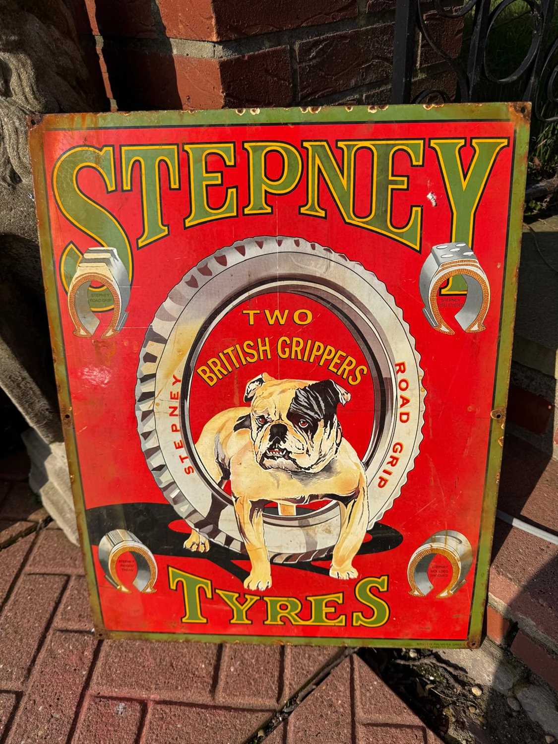 Lot 305 - STEPNEY TYRES ENAMEL SIGN 24" X 19"