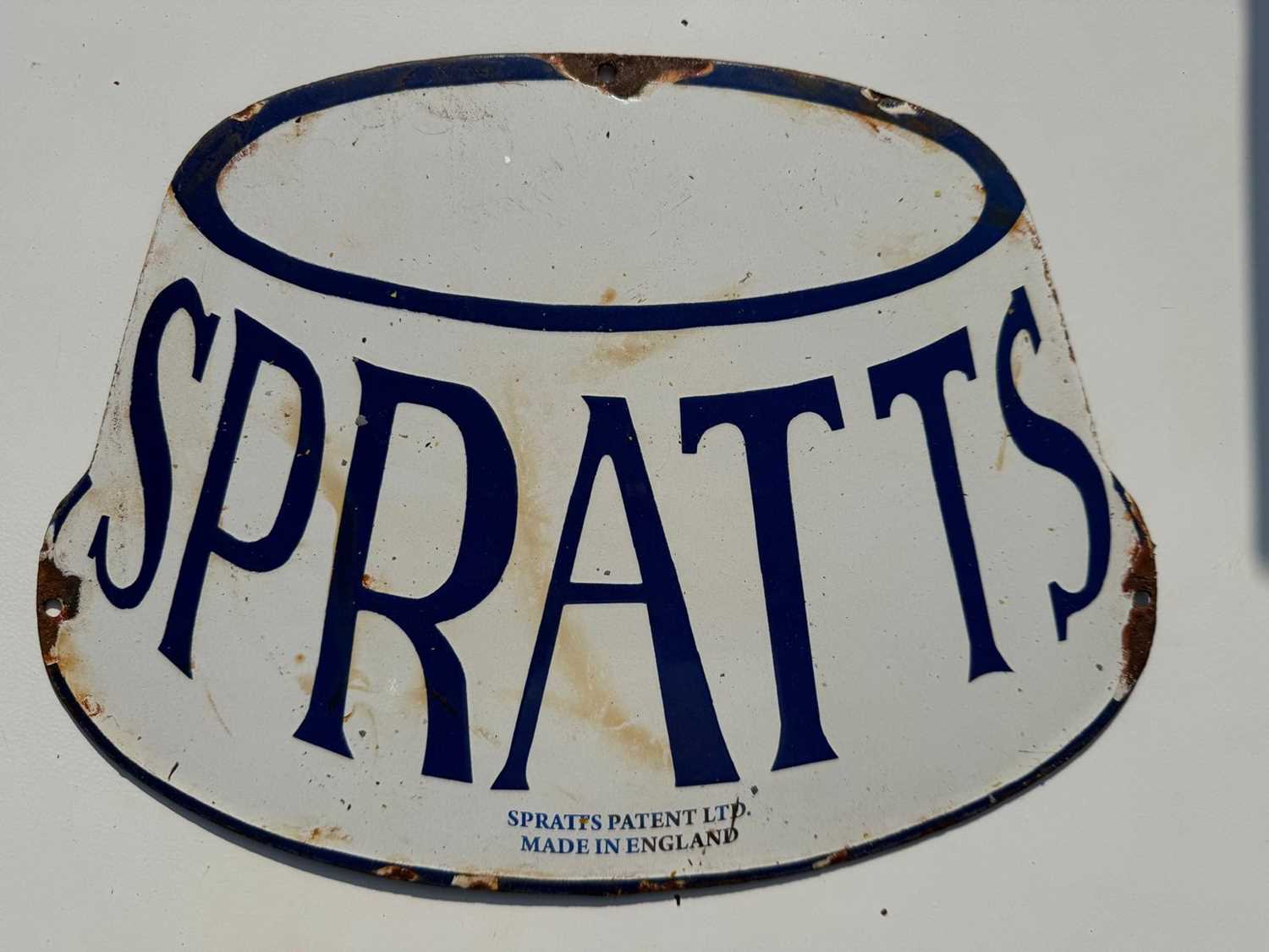 Lot 479 - SPRATTS ENAMEL SIGN 14" X 10"