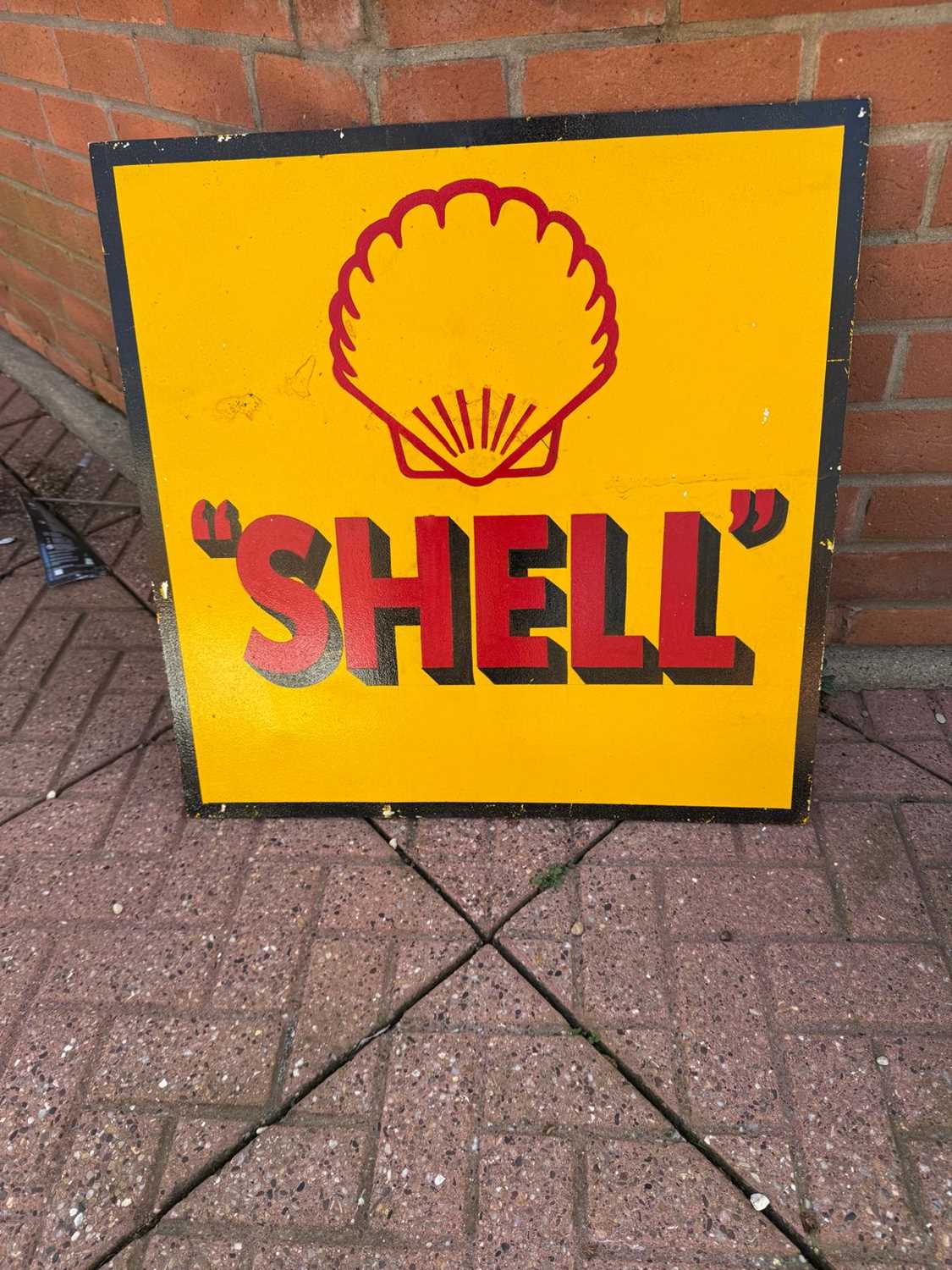 Lot 551 - SHELL ALUMINIUM SIGN 24" X 24"