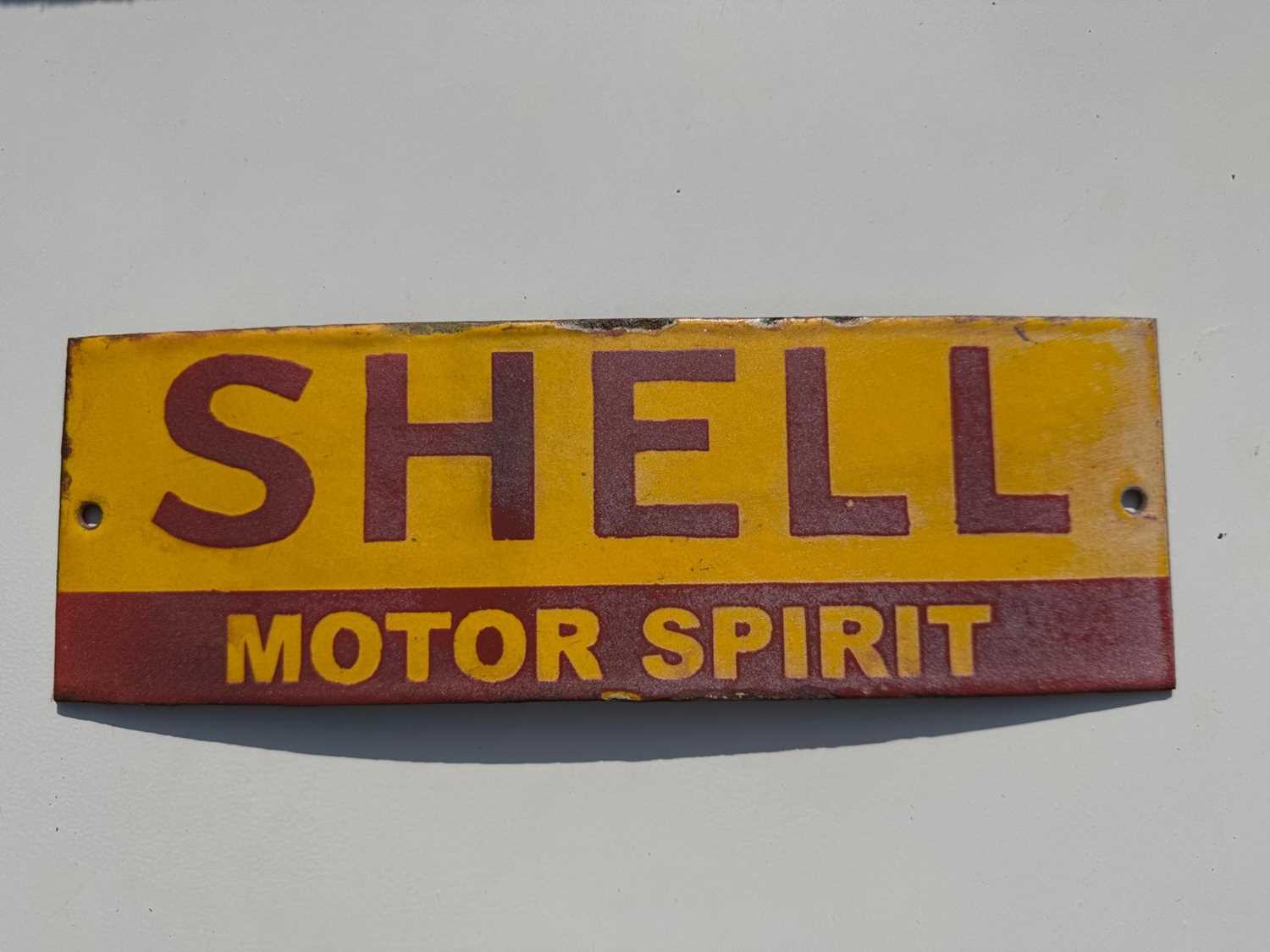 Lot 617 - SHELL MOTOR SPIRIT ENAMEL SIGN 12" X 4"