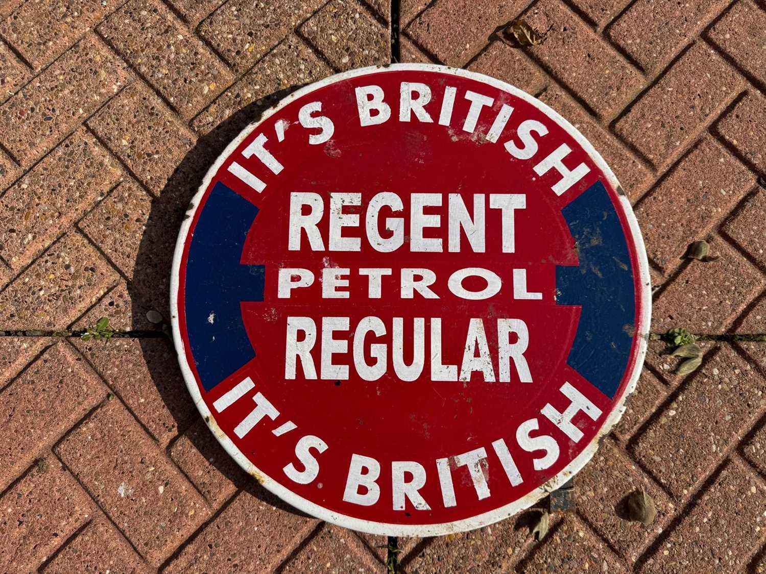 Lot 237 - REGENT PETROL ENAMEL SIGN 18" DIA