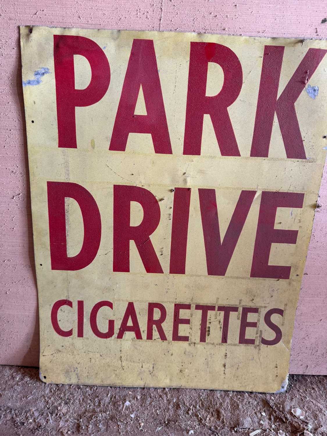 Lot 511 - PARK DRIVE CIGARETTES SIGN 31" X 24"