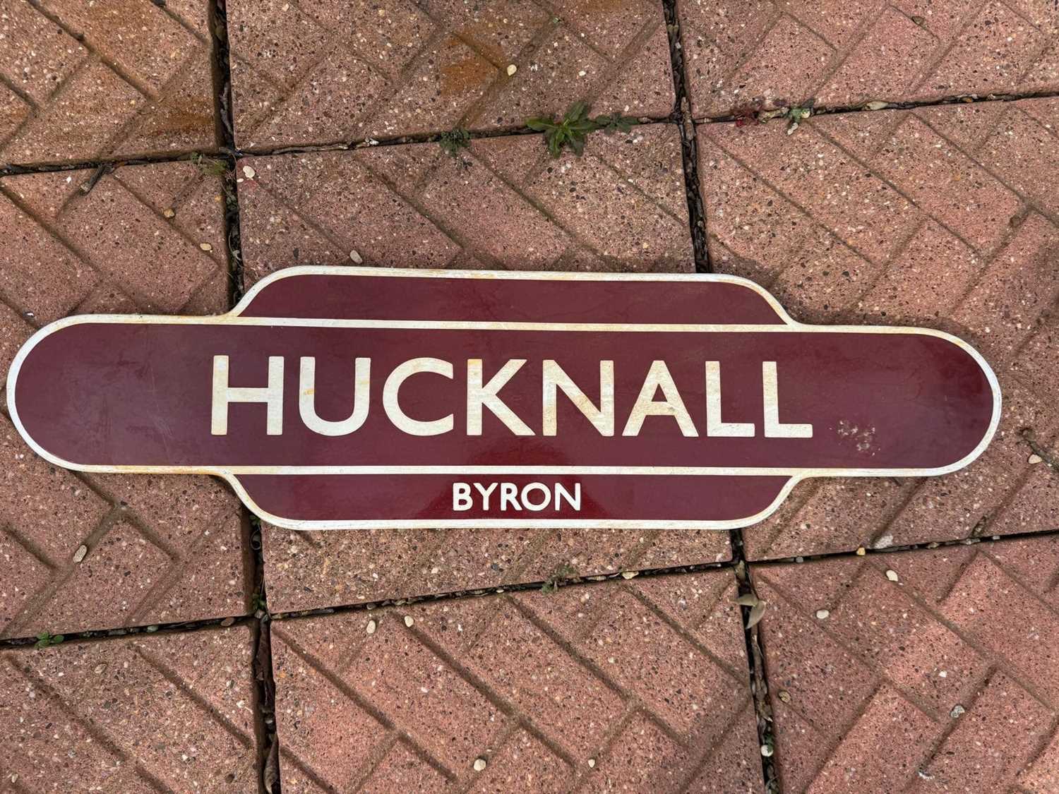 Lot 721 - B.R HUCKNALL STATION ENAMEL SIGN 36" X 10"