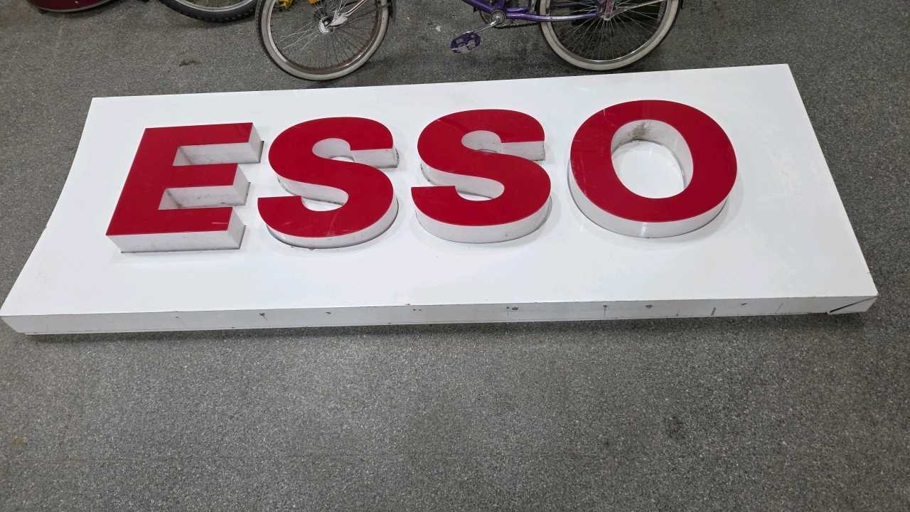 Lot 449 - ESSO FORECOURT SIGN WITH RAISED LETTERS 98"