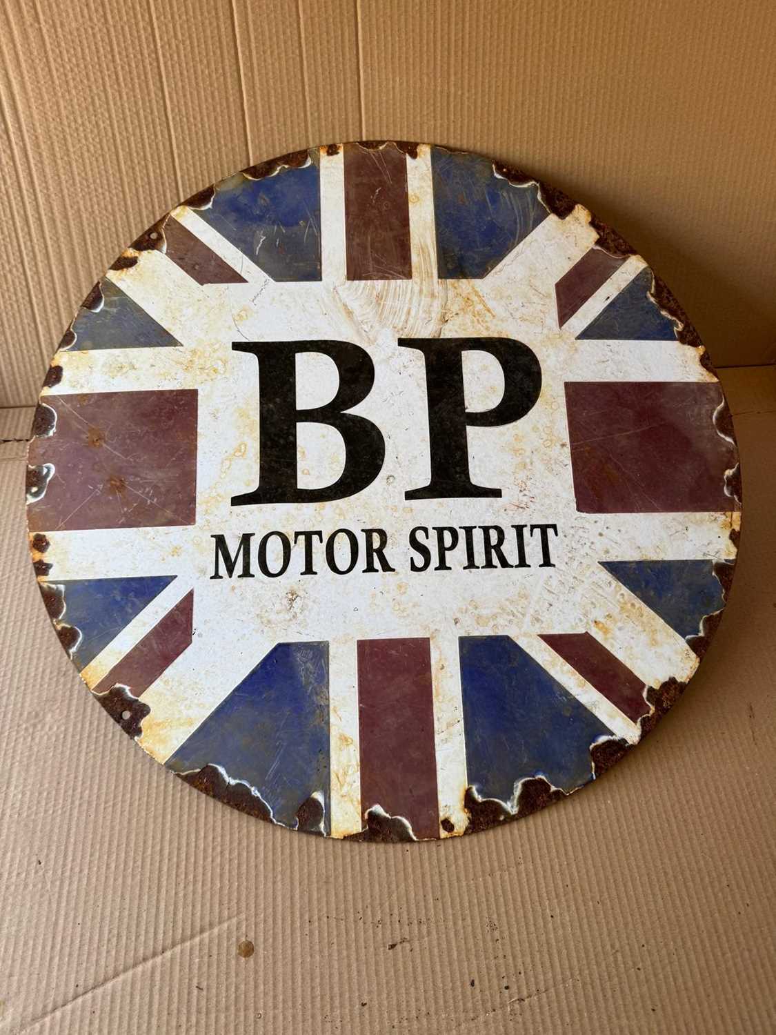 Lot 259 - BP MOTOR SPIRIT ENAMEL SIGN