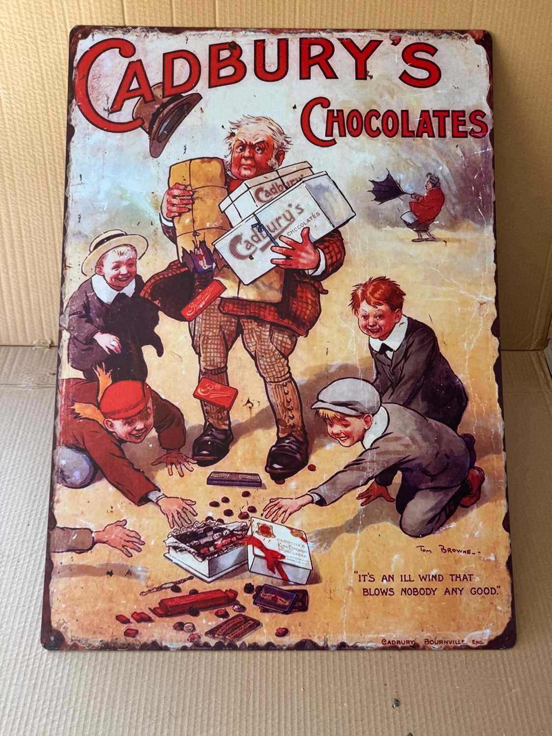 Lot 405 - CADBURY'S CHOCOLATES REPRO SIGN 28" X20"