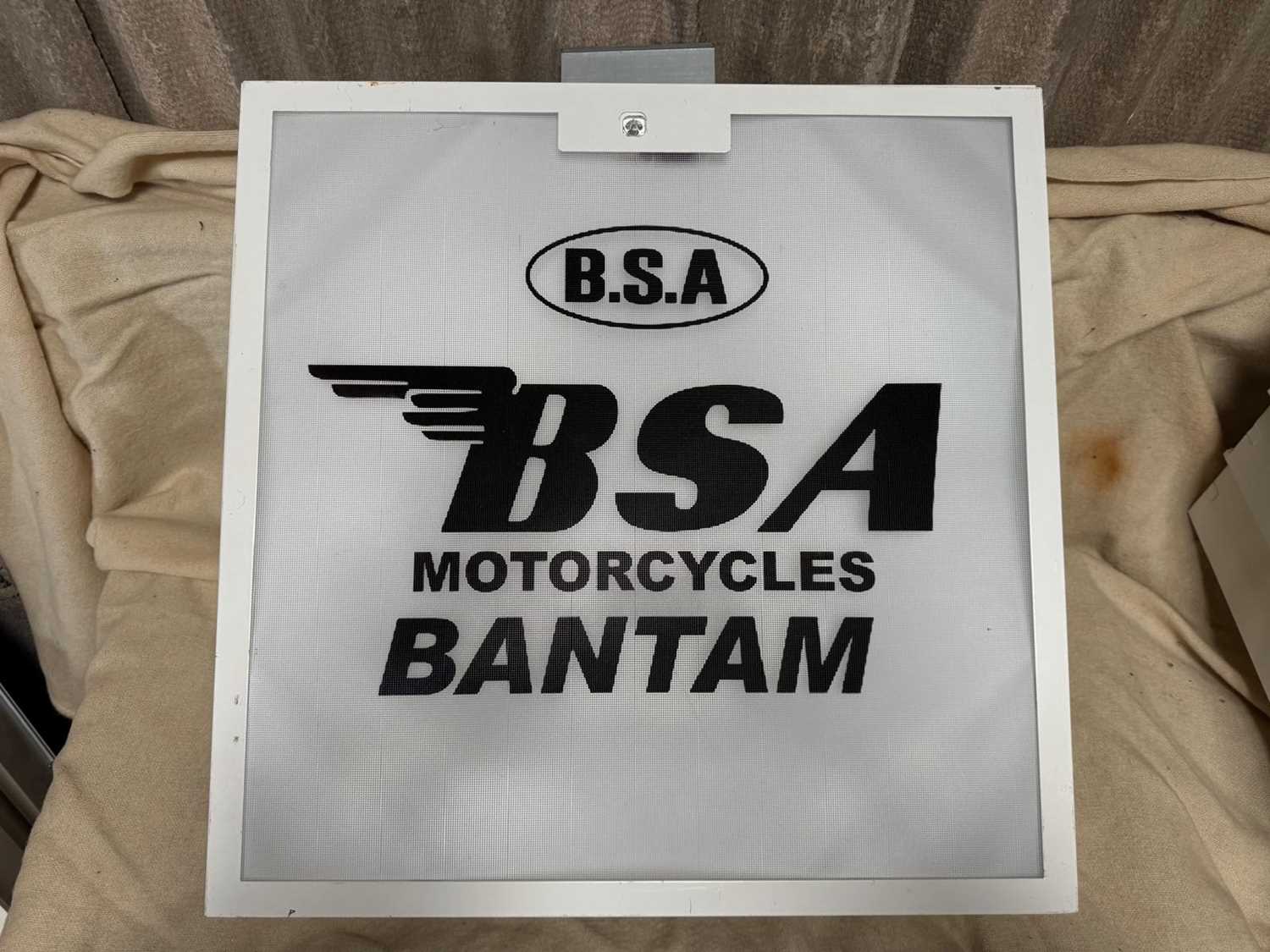 Lot 783 - BSA BANTAM MOTOR CYCLES LIGHT UP SIGN 23" X
