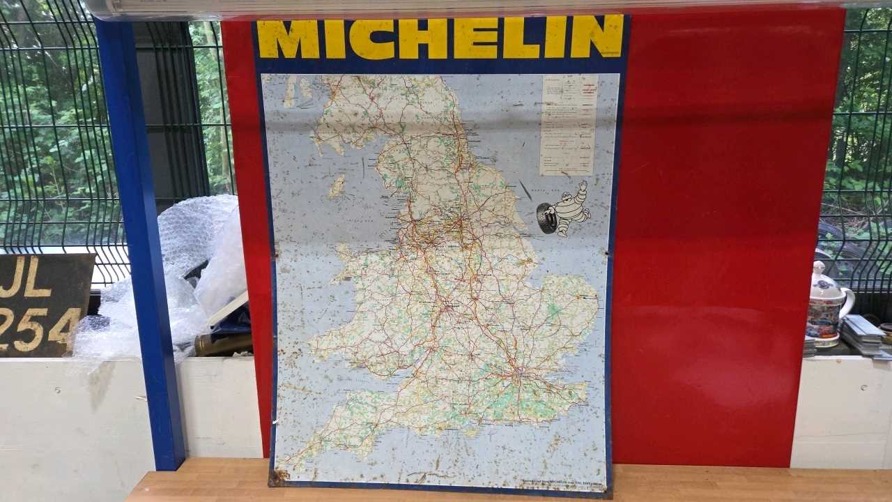 Lot 551 - MICHELIN TIN MAP OF ENGLAND & BOTTOM OF