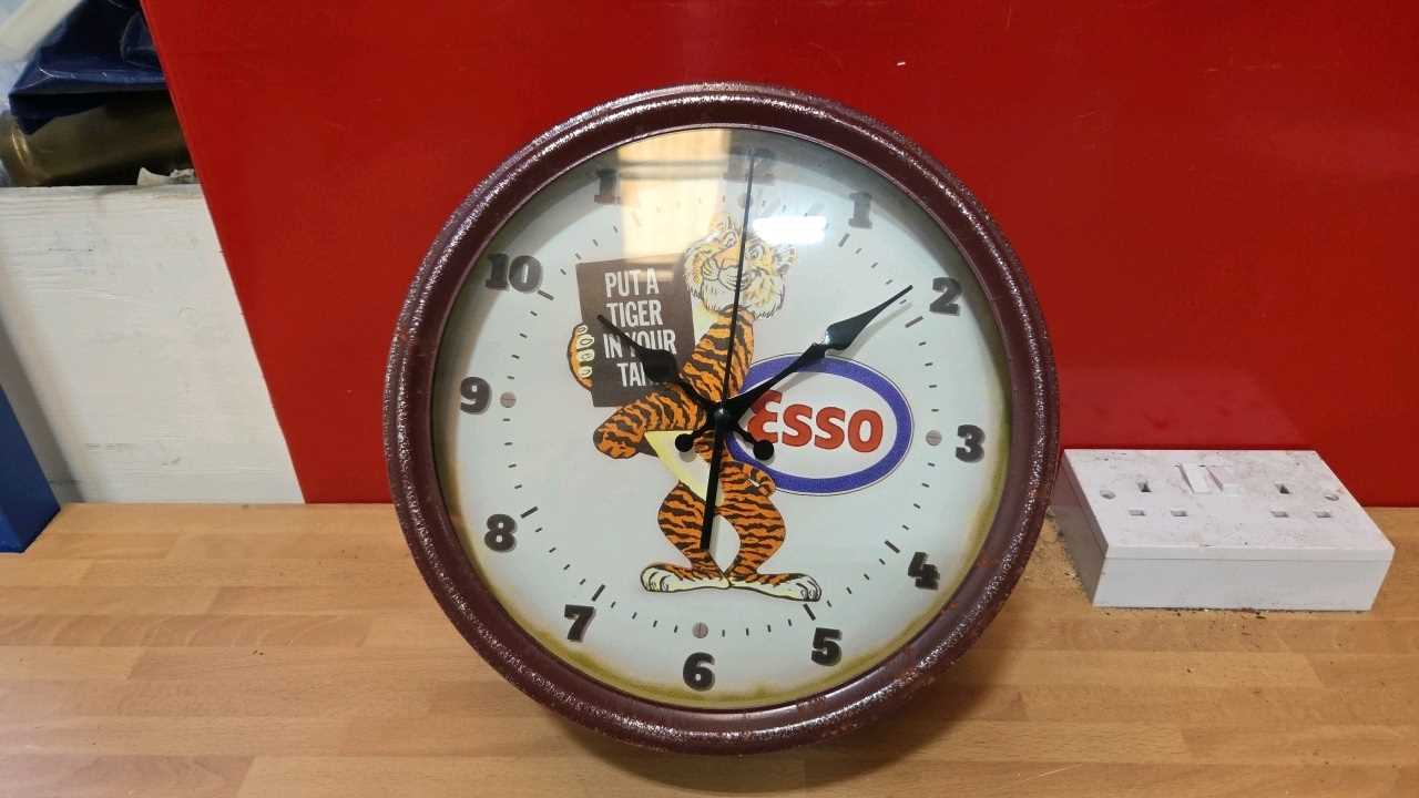 Lot 307 - ESSO STYLE WALL CLOCK 10" DIA