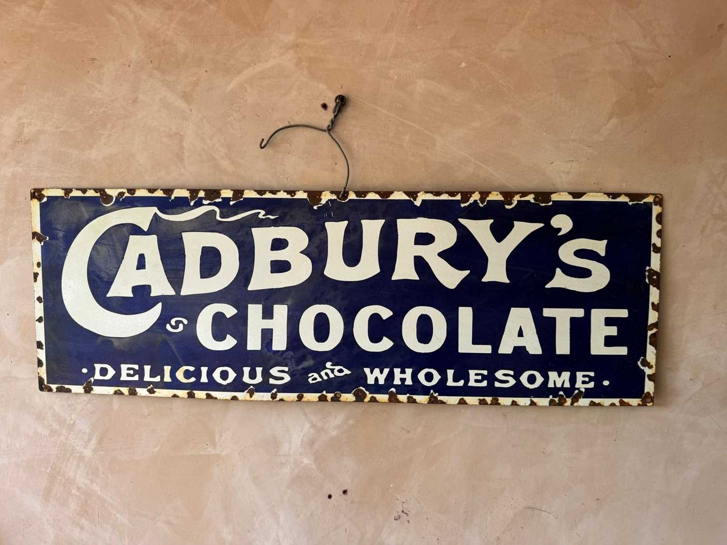Lot 233 - CADBURY'S CHOCOLATE ENAMEL SIGN 36" X 12"