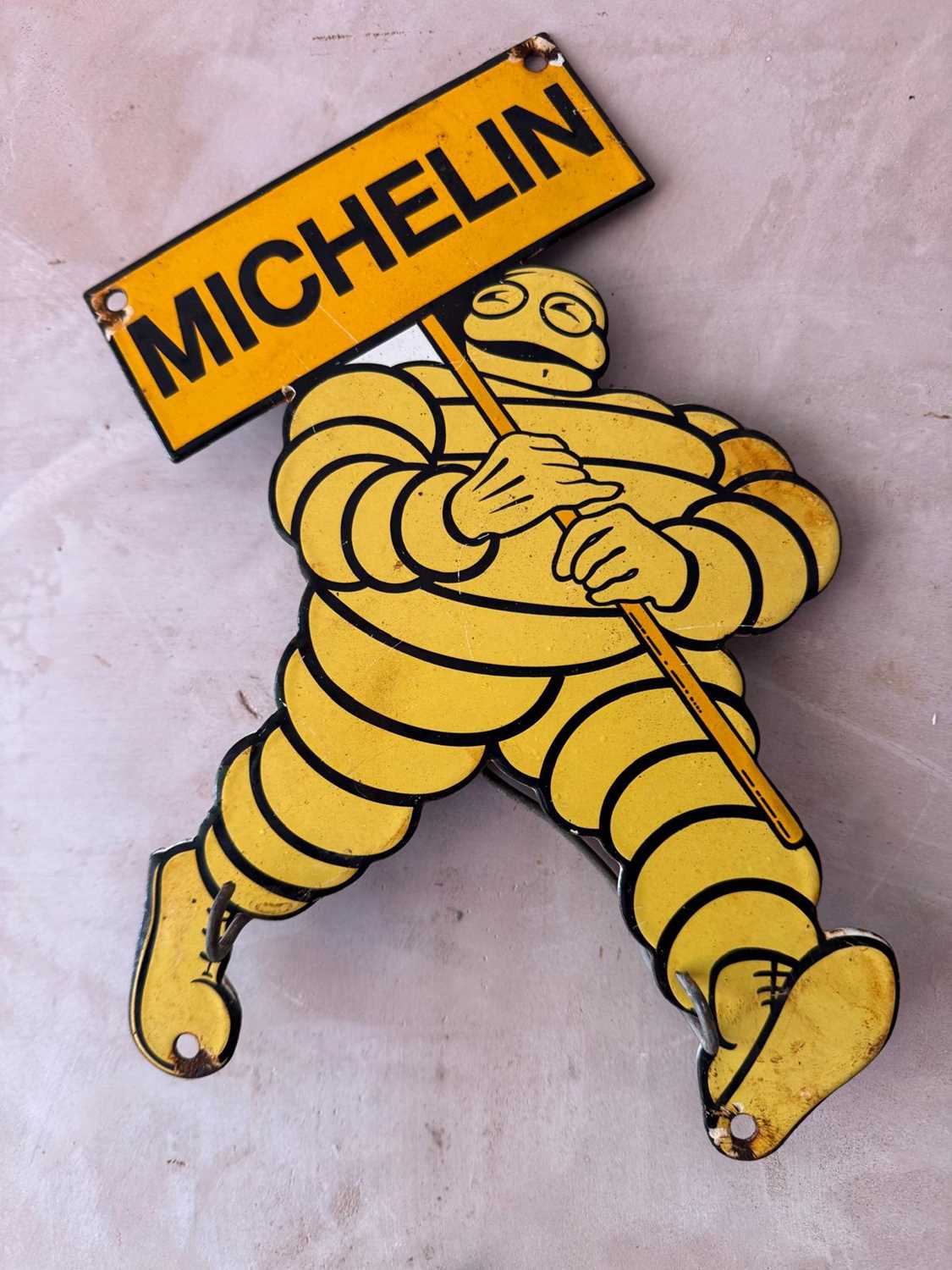Lot 621 - MICHELIN MAN ENAMEL SIGN 11" X 9"