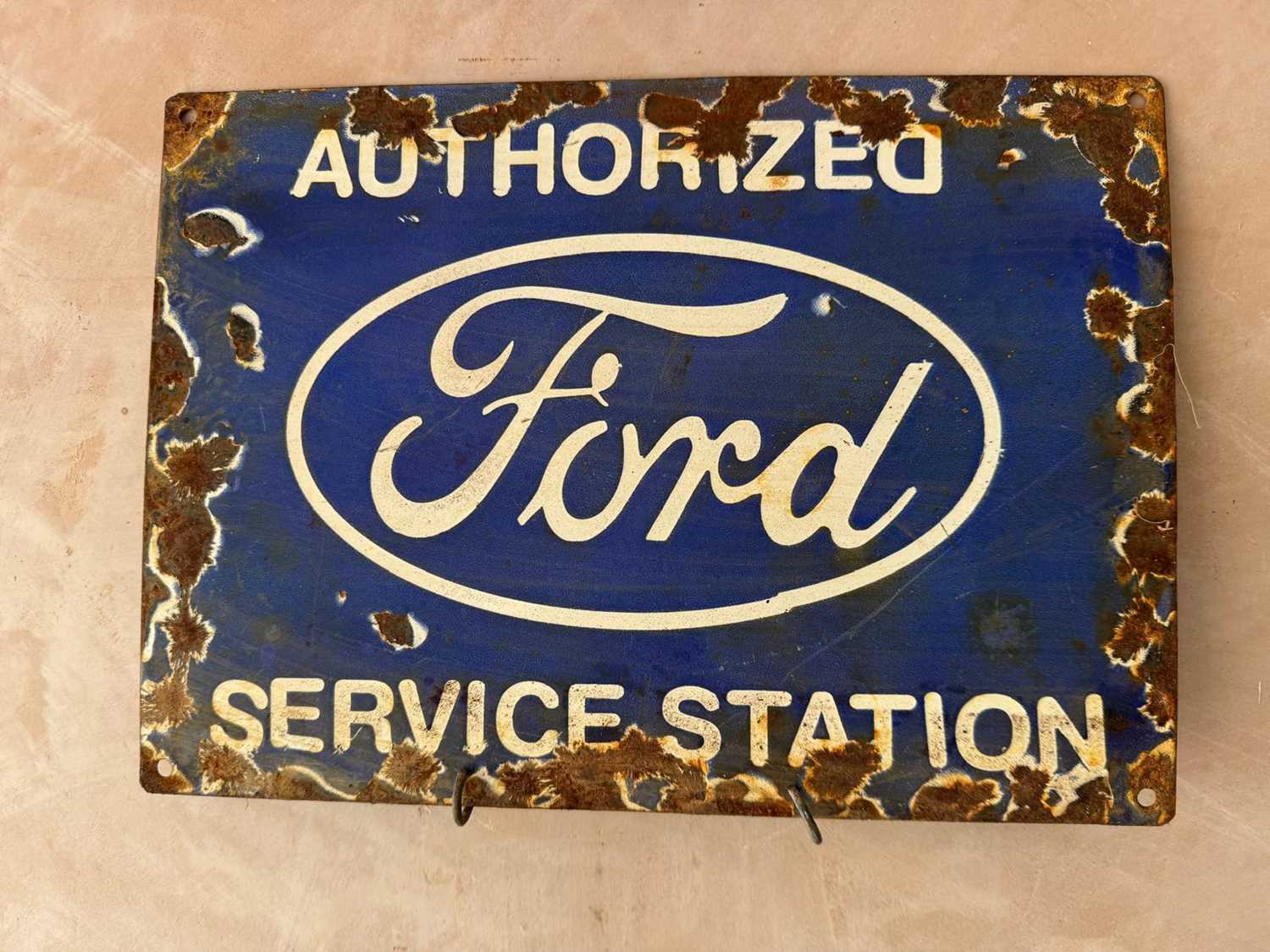 Lot 649 - FORD SERVICE STATION ENAMEL SIGN 14" X 10"