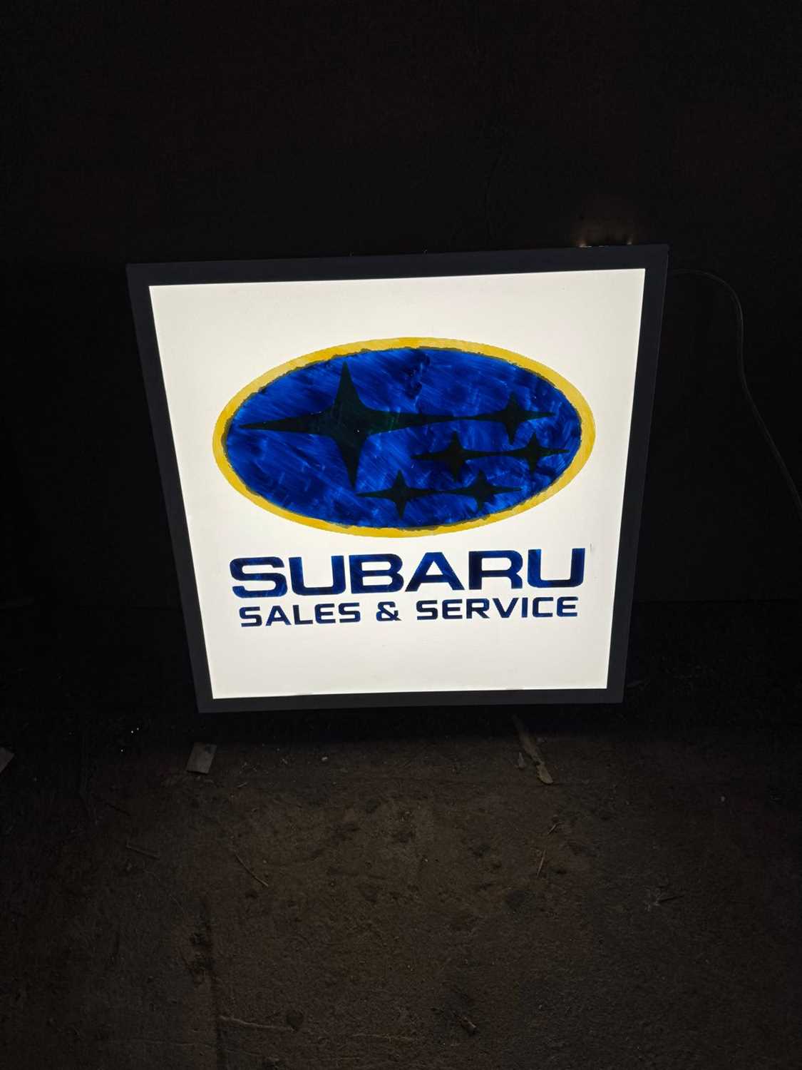 Lot 771 - SUBARU SALES & SERVICE LIGHT UP SIGN 24" X