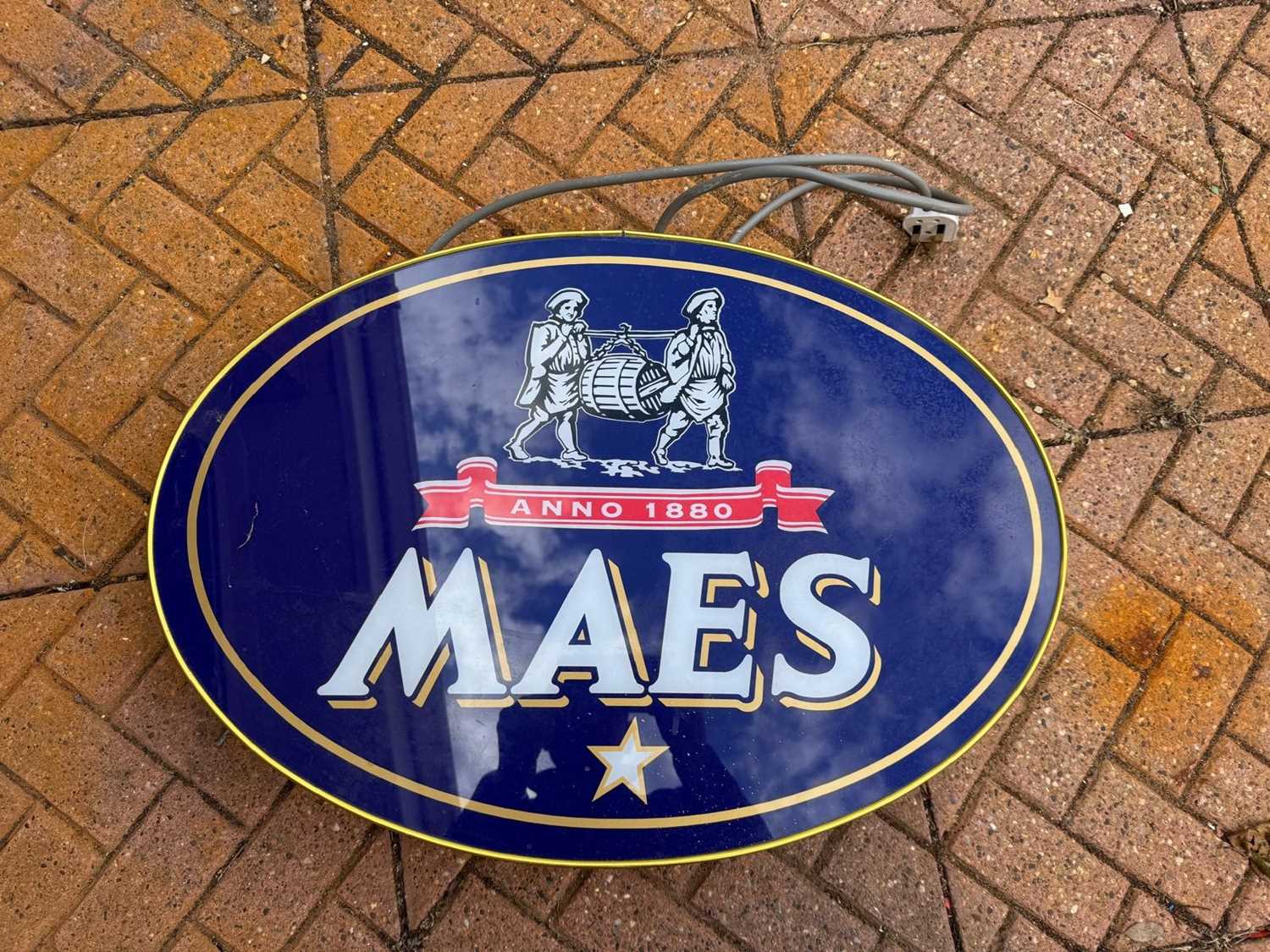Lot 787 - MAES ALES LIGHT UP SIGN 21" X 28"