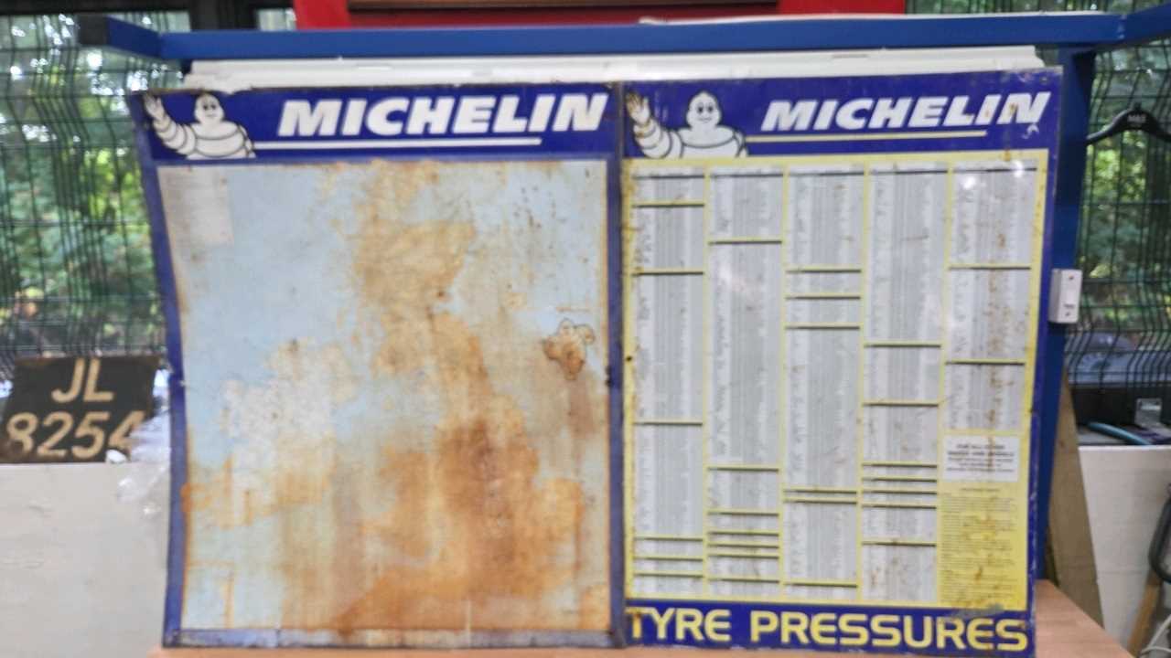 Lot 849 - MICHELIN MAP + TYRE TIN SIGNS