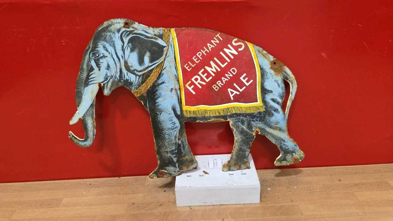 Lot 543 - ELEPHANT FREMLINS BRAND ALE ENAMEL SIGN 14"