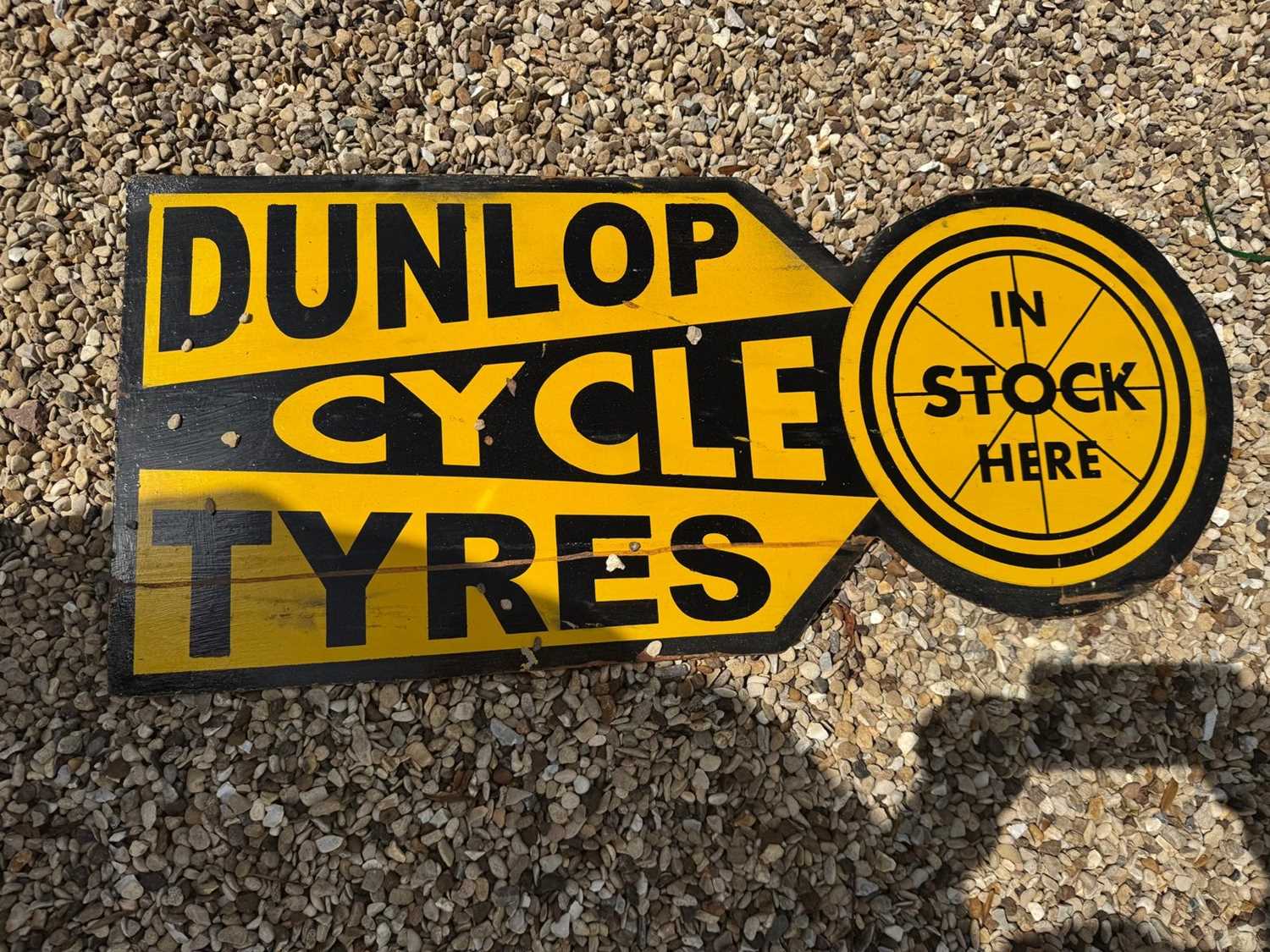 Lot 33 - DUNLOP TYRES PAINTED SIGN 34" X 15"