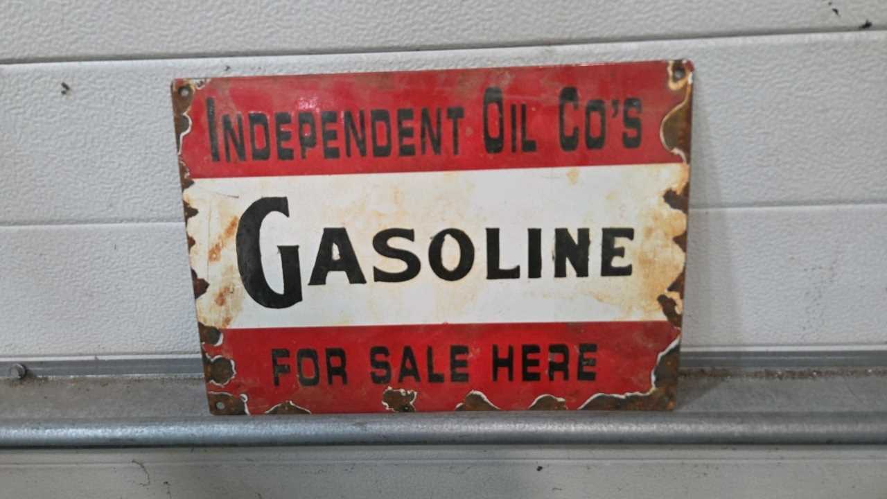 Lot 209 - GASOLINE ENAMEL SIGN 14" X 10"