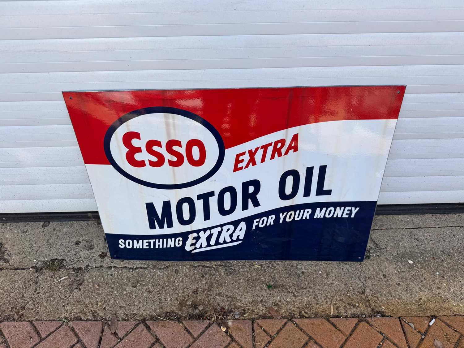 Lot 741 - ESSO EXTRA MOTOR OIL PLASTIC SIGN 32" X 22"