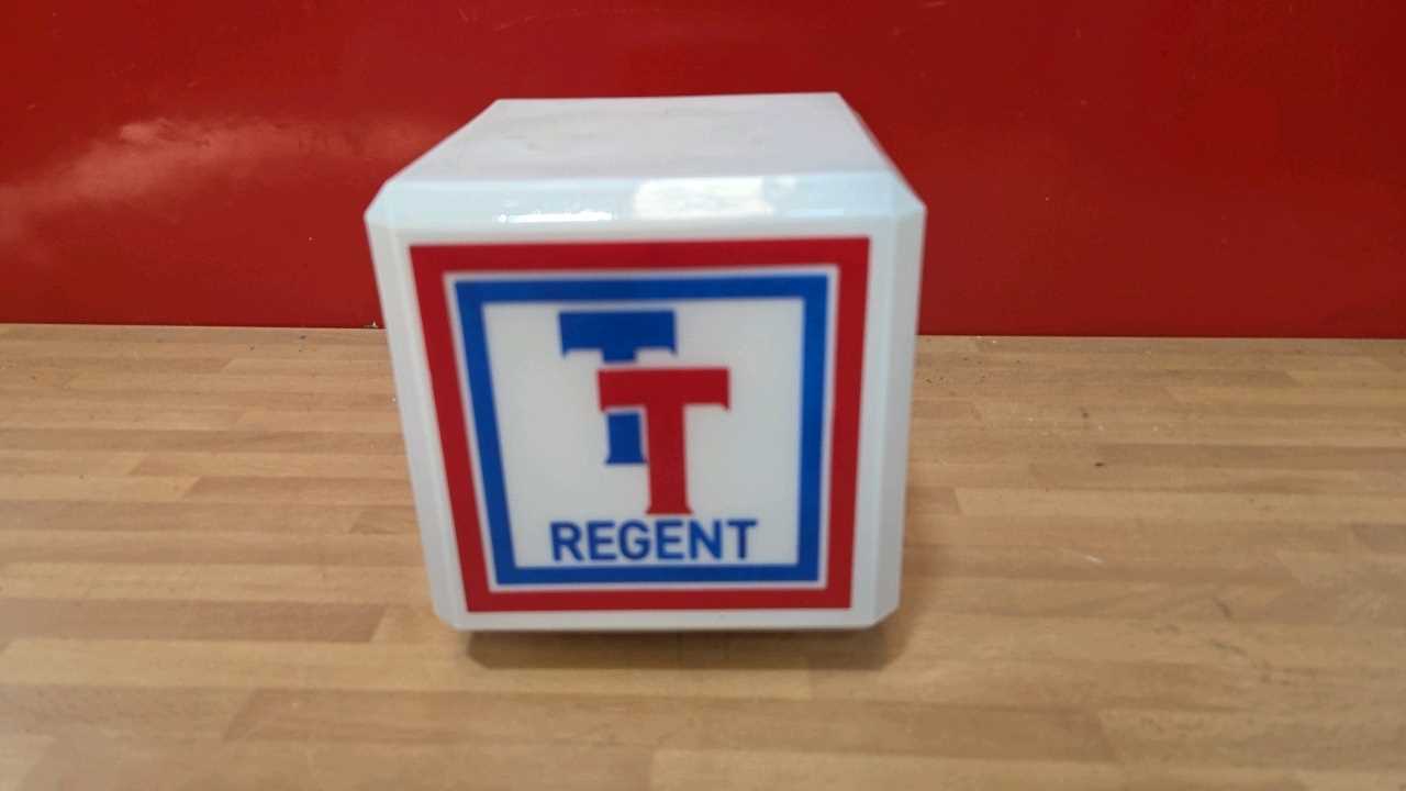 Lot 127 - SMALL GLASS REGENT PETROL PUMP GLOBE 6" X 6"