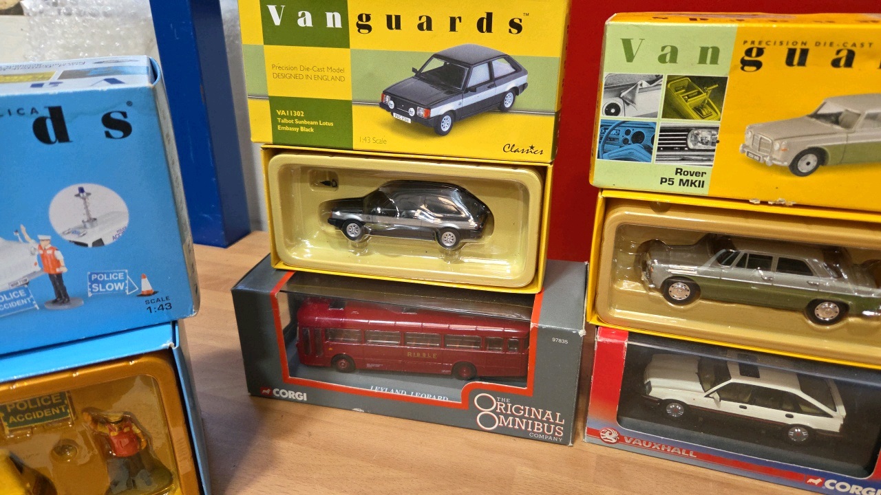 Lot 893 - BOX OF VANGUARD/MG/CORGI MODEL CARS