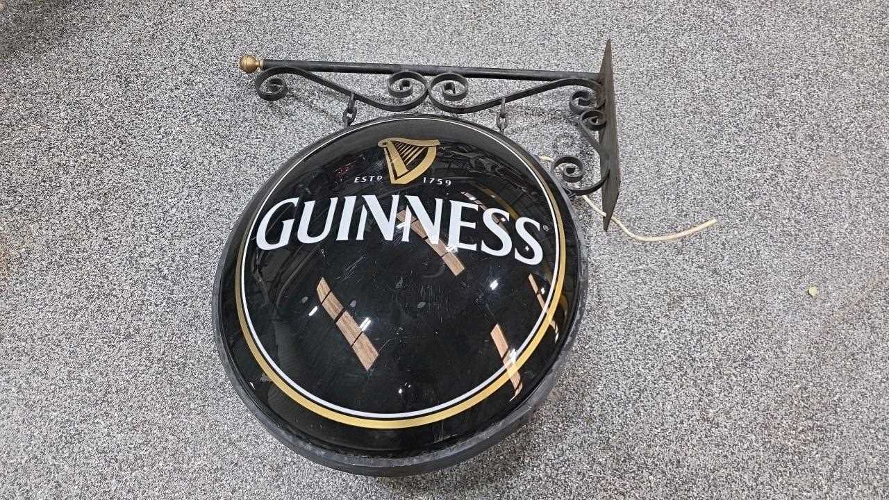 Lot 137 - LARGE ILLUMINATED , DOUBLE SIDED GUINNESS