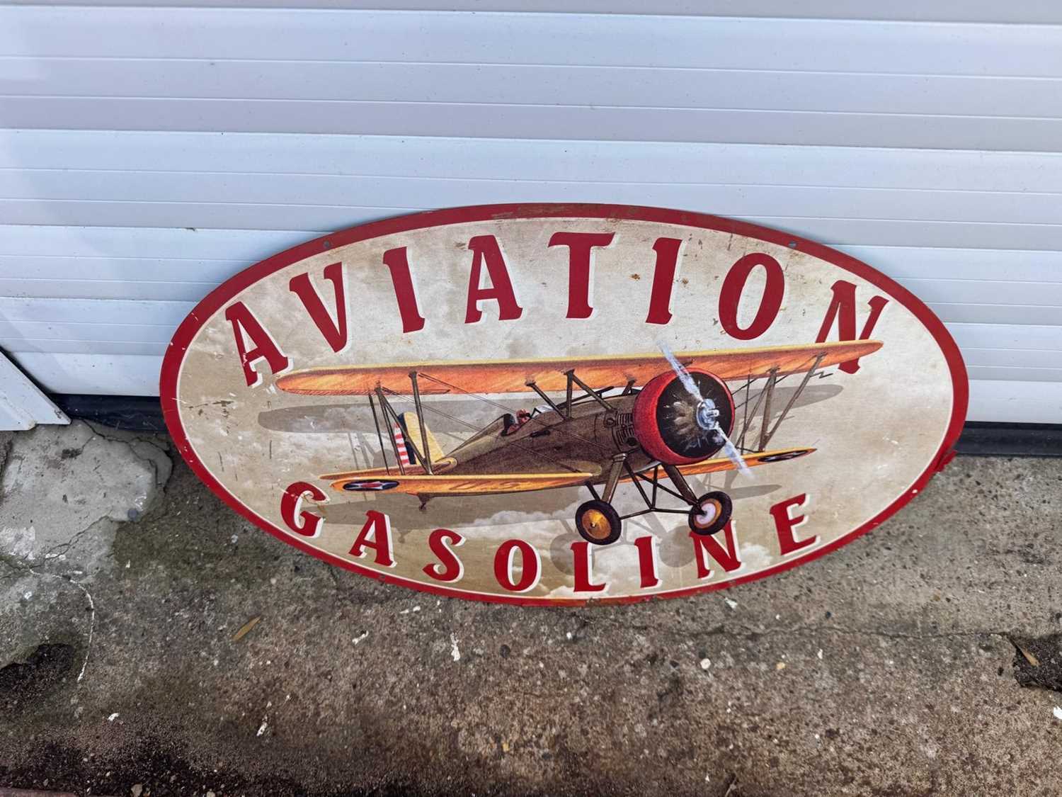 Lot 361 - AVIATION GASOLINE SIGN 24" X 14"