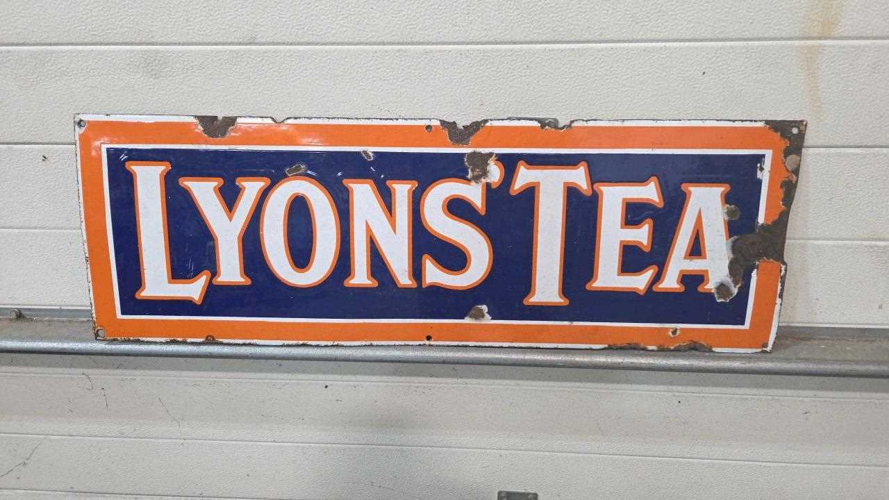 Lot 451 - LYONS TEA ENAMEL SIGN 35" X 12"