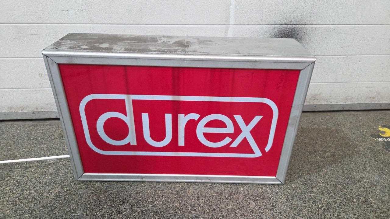 Lot 195 - DUREX LIGHT UP SIGN 25" X 16"