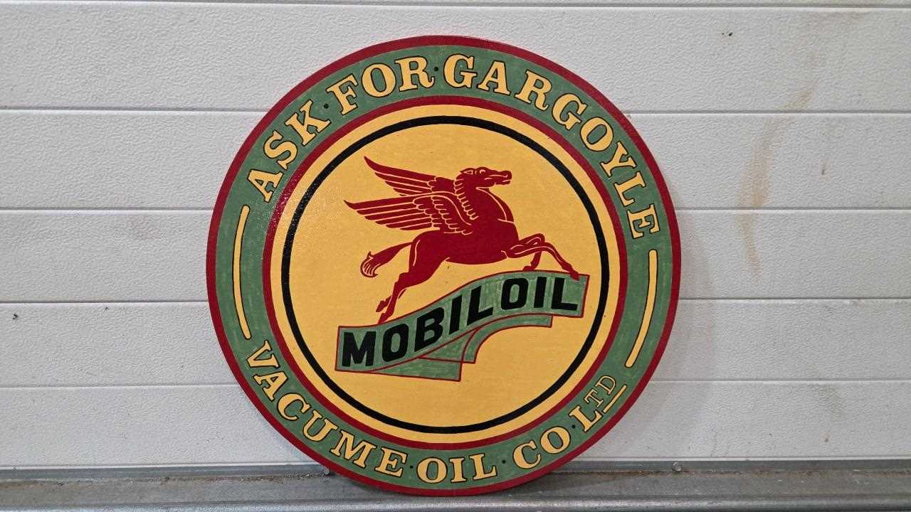 Lot 311 - WOODEN HAND PAINTED ASK FOR GARGOYLE OIL