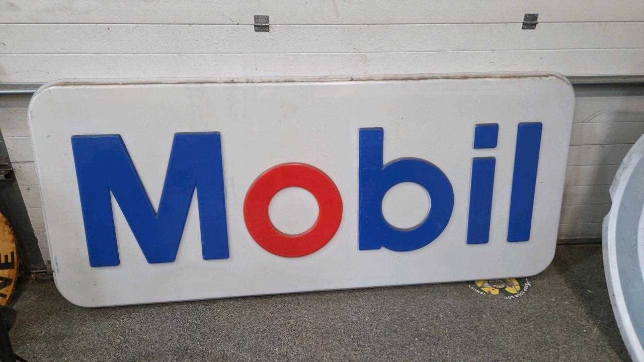 Lot 361 - LARGE MOBIL OIL PLASTIC SIGN 98" X 42"