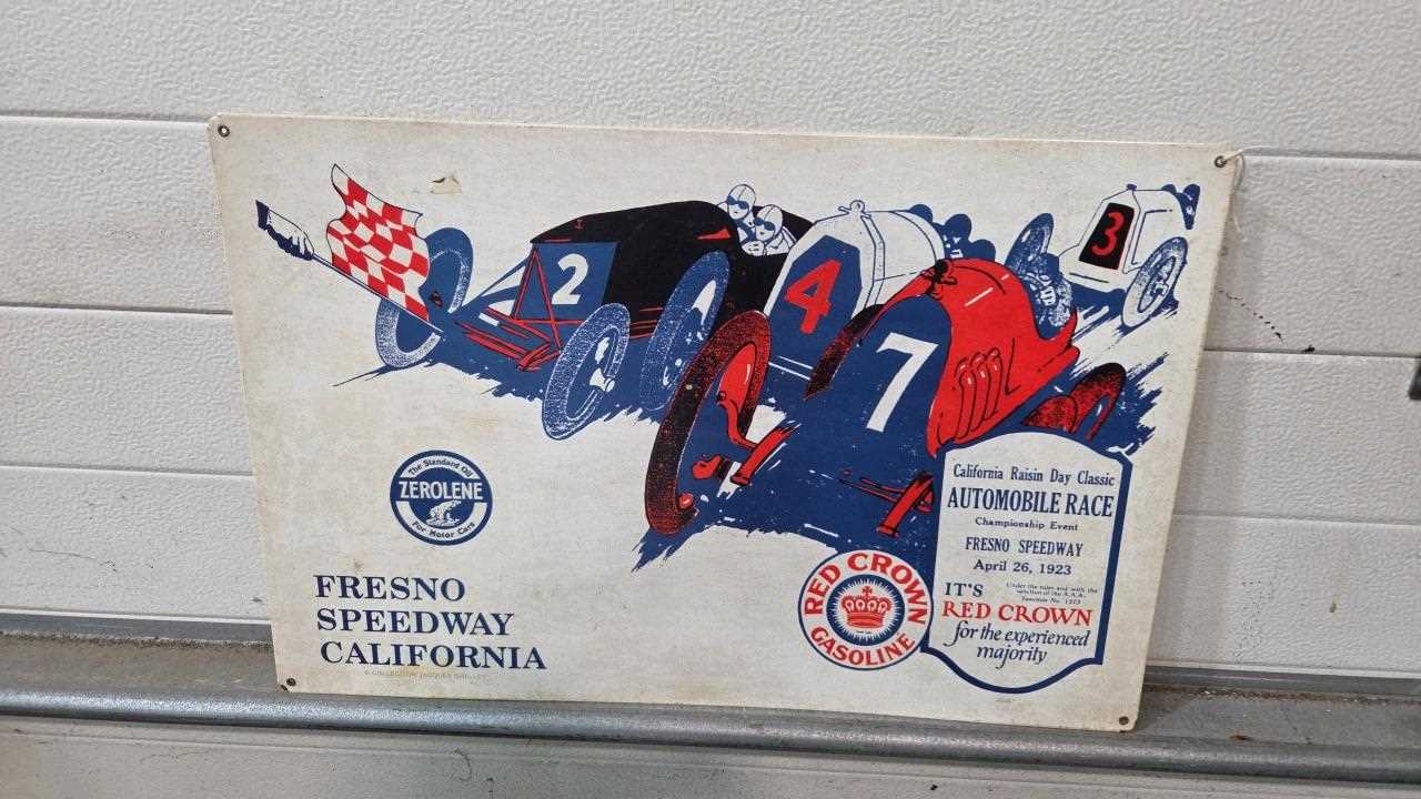 Lot 781 - FRESNO SPEEDWAY SIGN 24" X 15"