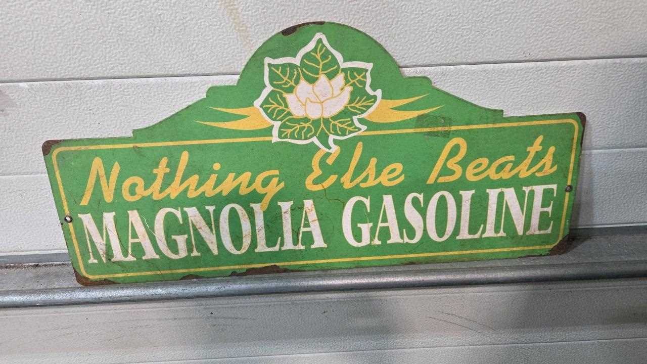 Lot 741 - MAGNOLIA GASOLINE SIGN 26" X 12"