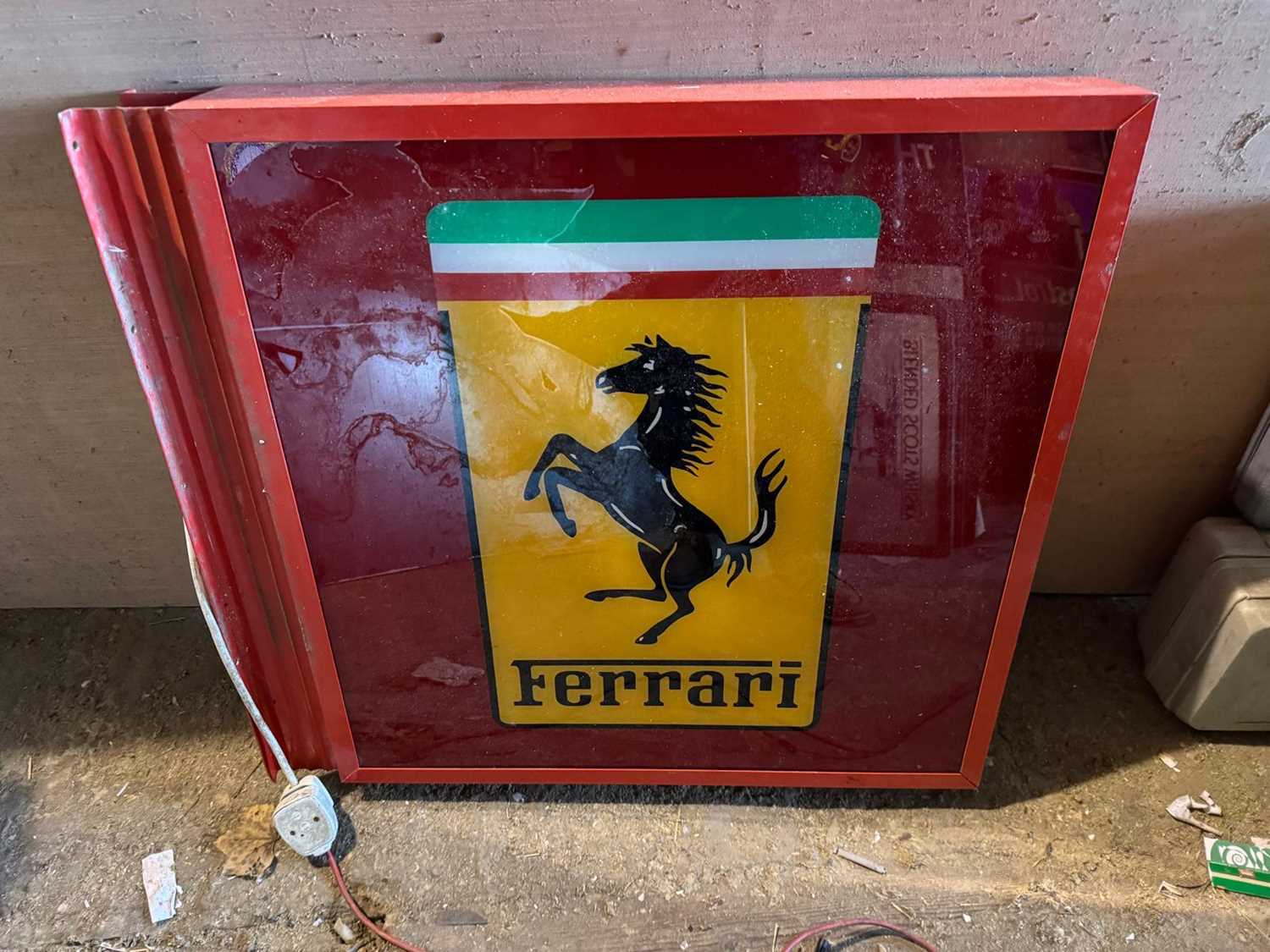 Lot 757 - FERRARI LIGHT UP SIGN 28.5" X 31.5"
