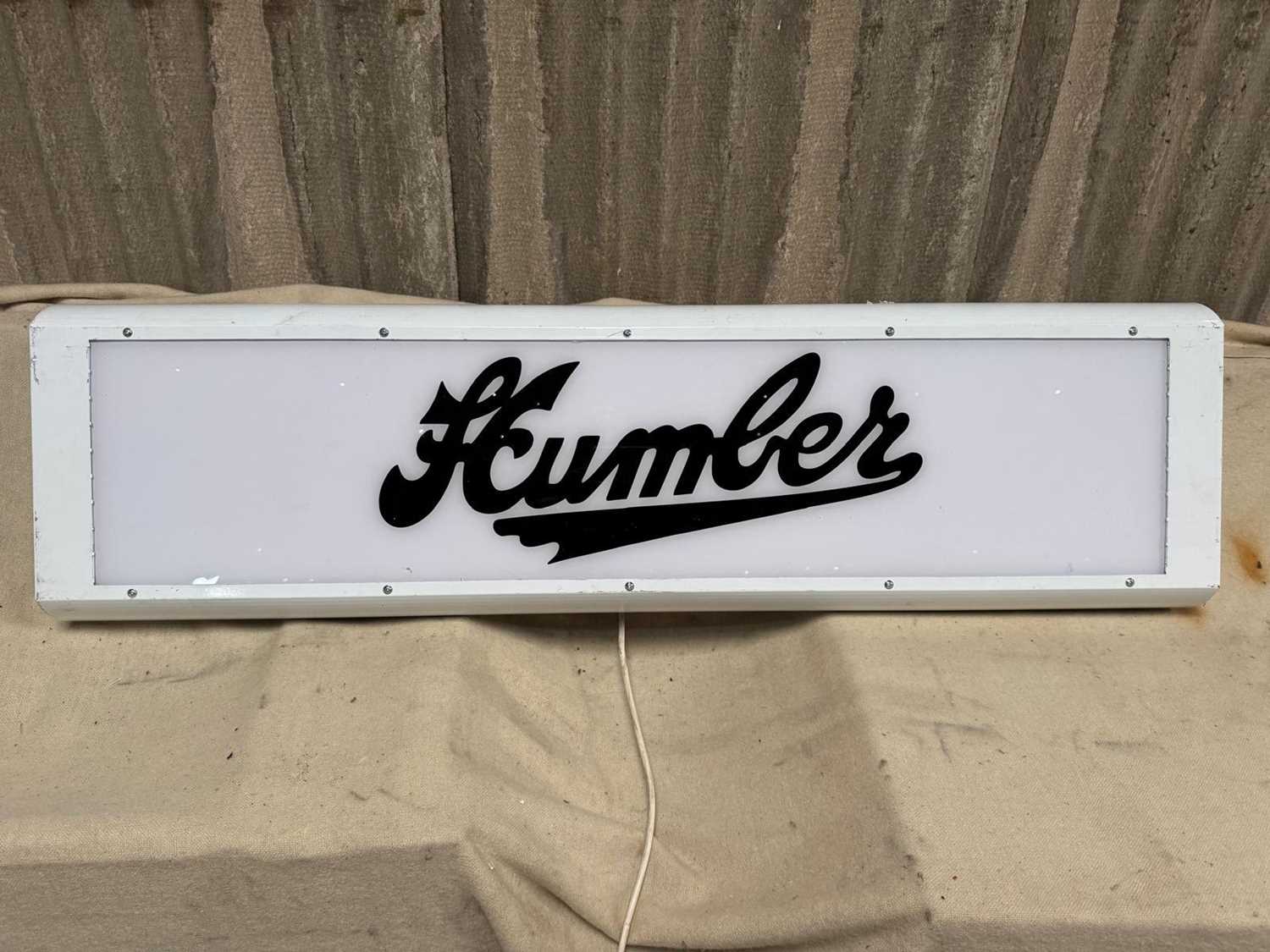 Lot 831 - HUMBER LIGHT UP SIGN 13.5" X 50"