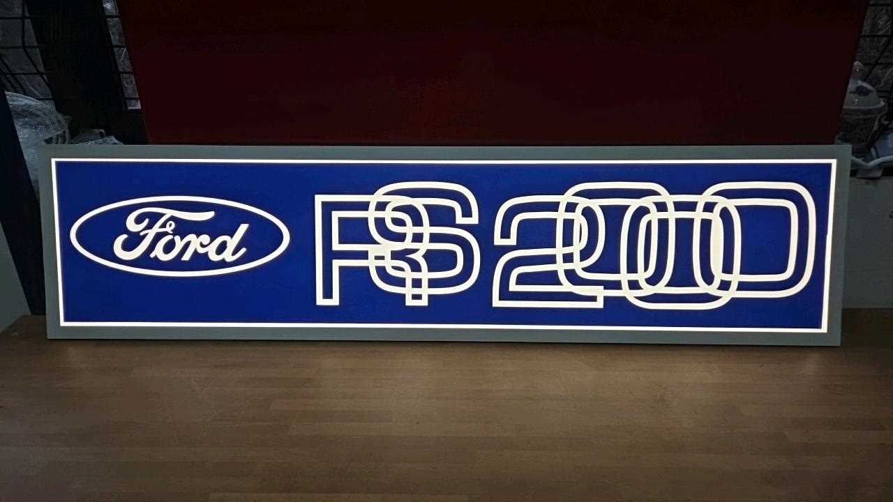 Lot 37 - FORD RS 2000 LIGHT UP SIGN 47" X 12"