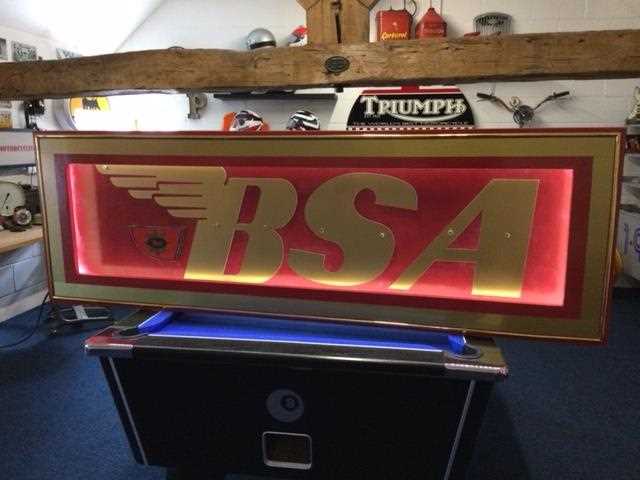 Lot 191 - LARGE BSA ILLUMINATED SIGN