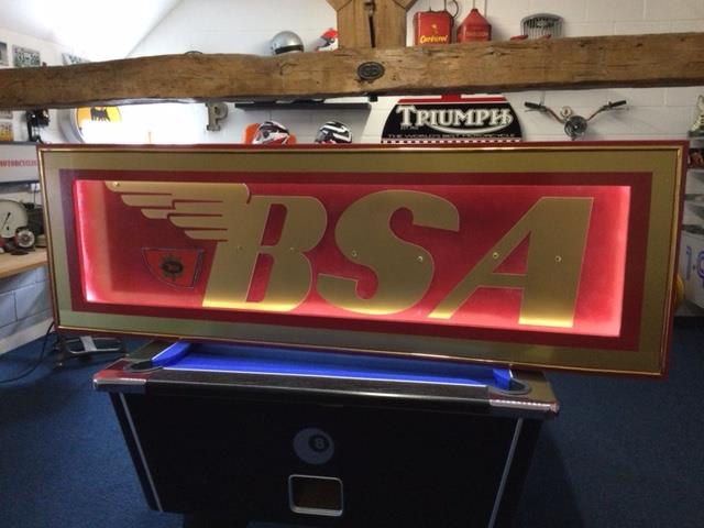 Lot 191 - LARGE BSA ILLUMINATED SIGN