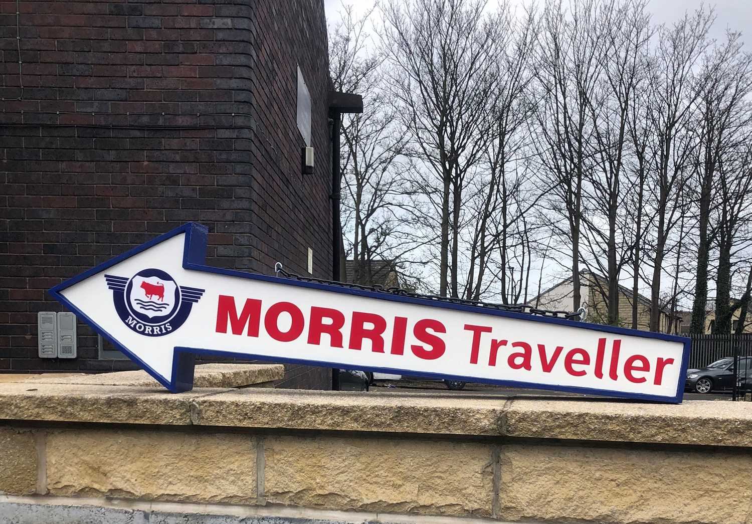 Lot 356 - MORRIS TRAVELLER DOUBLE SIDED SIGN 4FT
