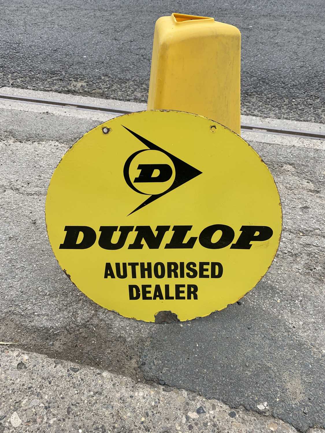 Lot 66 - DUNLOP DOUBLE SIDED ENAMEL SIGN