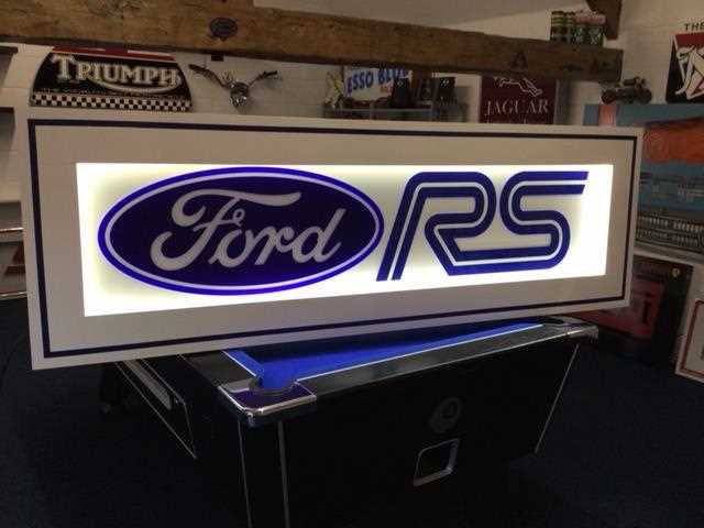 Lot 305 - LARGE ILLUMINATED FORD RS SIGN